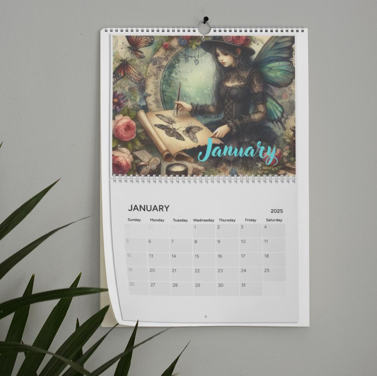 2025 Wall Calendar | Goth Fairies Fantasy Calendar | 12 Month Calendar ...