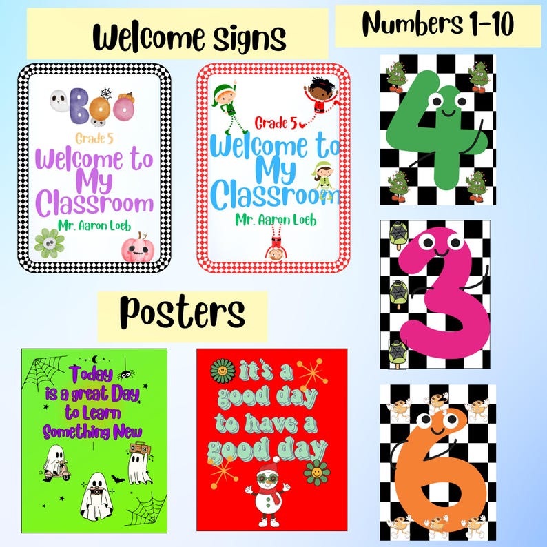 Groovy Holiday Classroom Decor Digital Editable Bundle | Holiday ...