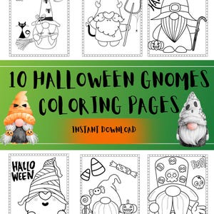 Halloween Gnome Coloring Pages, Halloween Gnomes, Printable Coloring ...