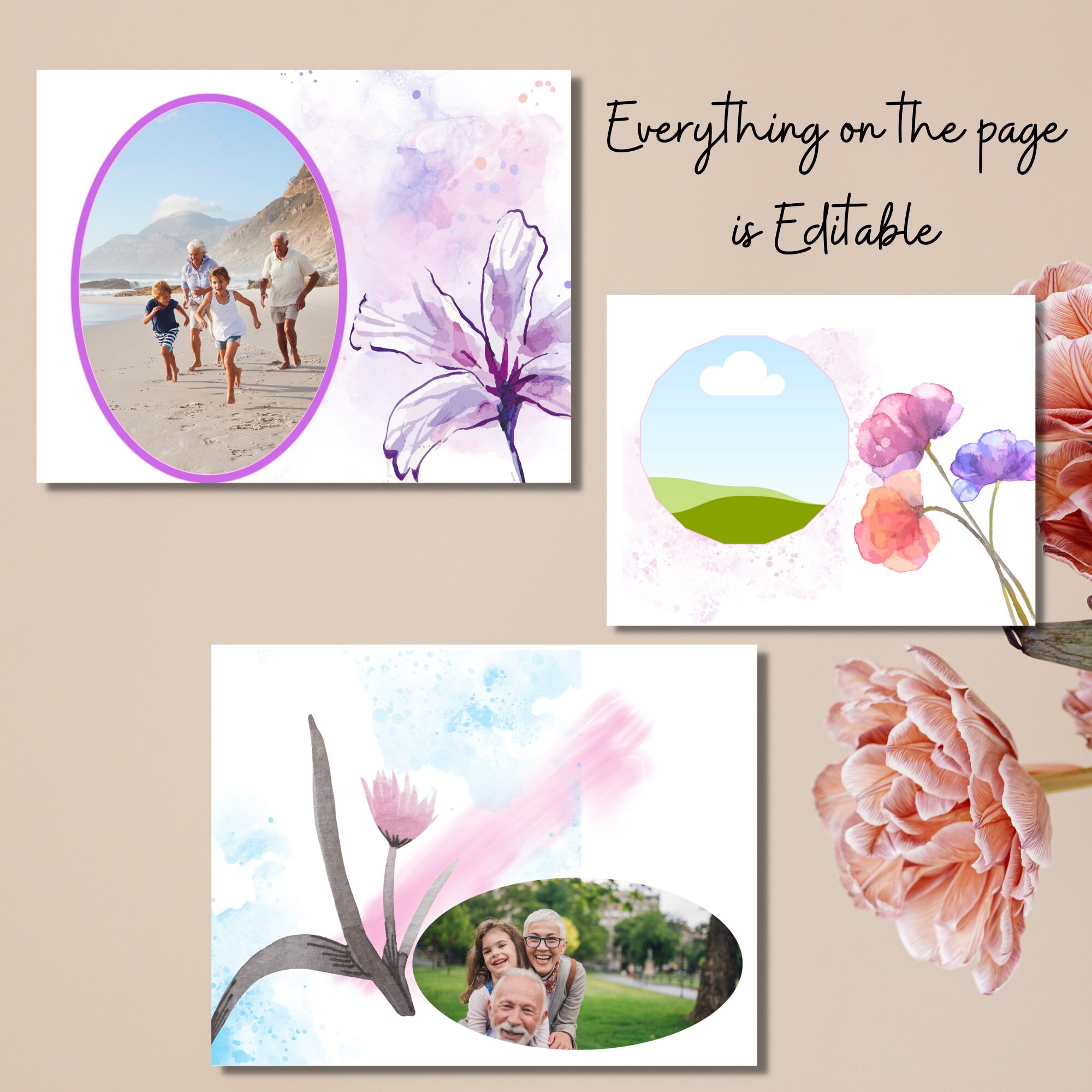 Digital Photo Album, Digital Scrapbook Template Canva, Canva Album ...