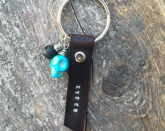 Upcycled Leather Feather Keychain | Etsy