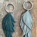 Upcycled Leather Feather Keychain - Etsy