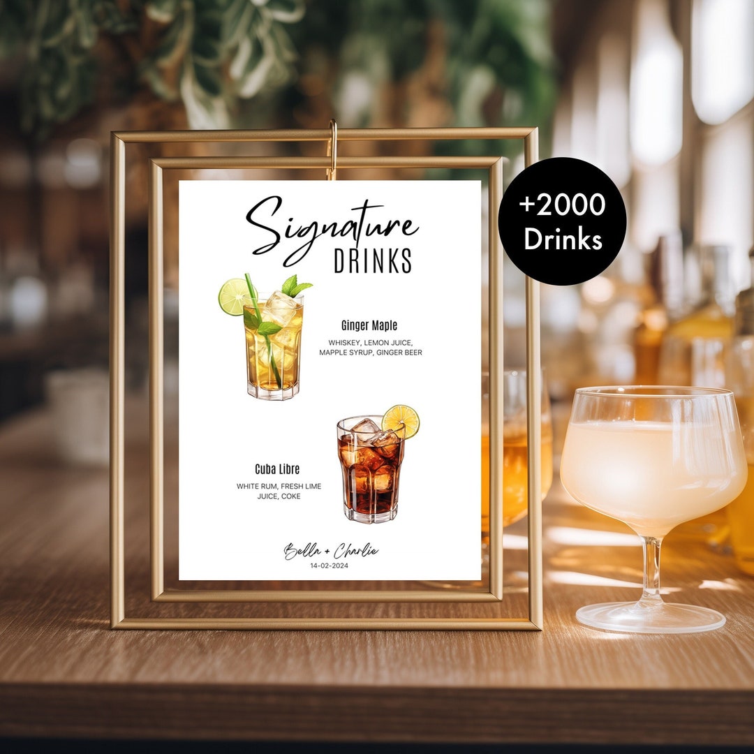 Custom Bar Drink Design Your Own Cocktail Recipe Template Editable ...