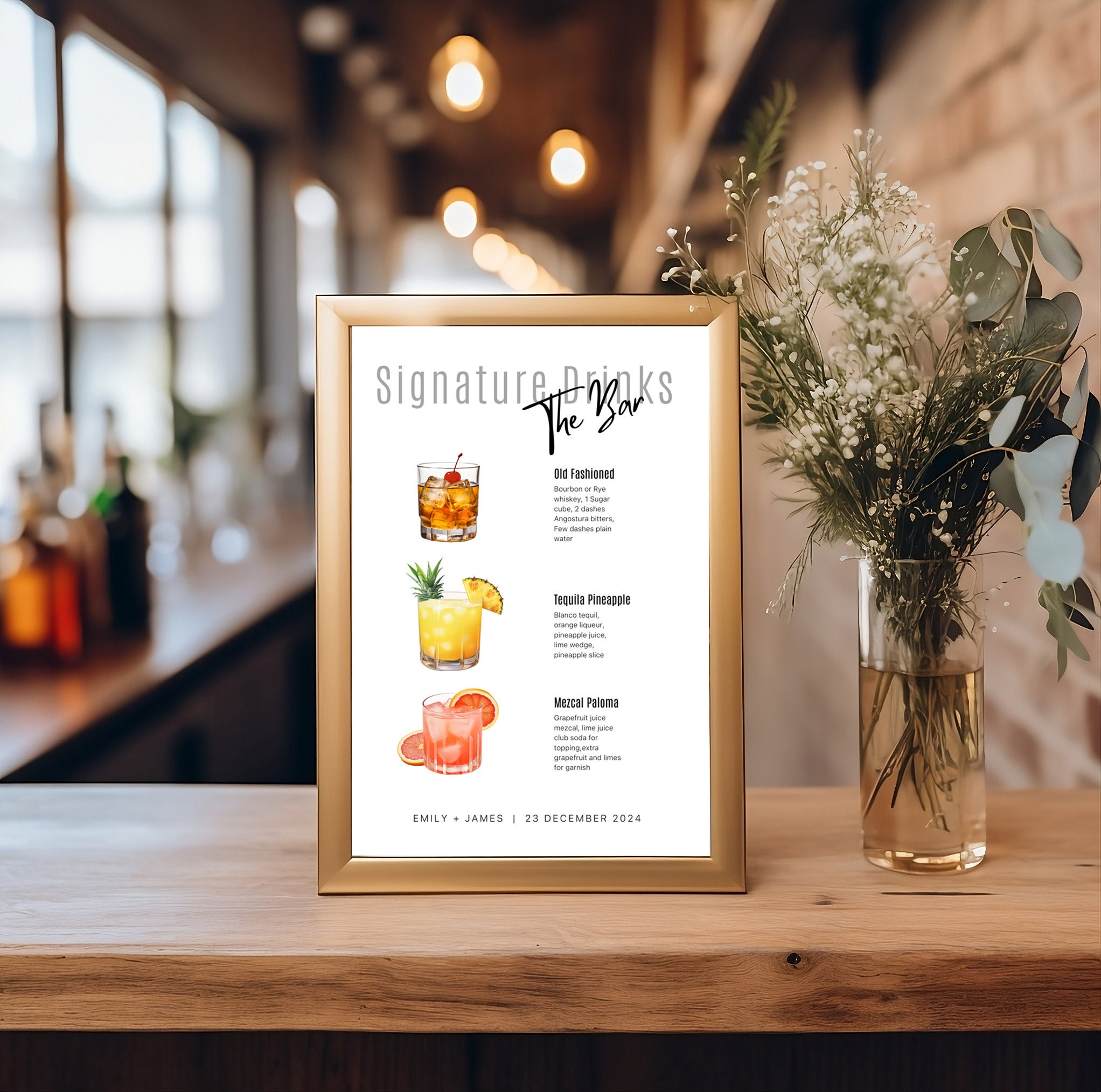 Bar Menu Template Modern Drink Menu Template Printable Bar Menu Bar ...