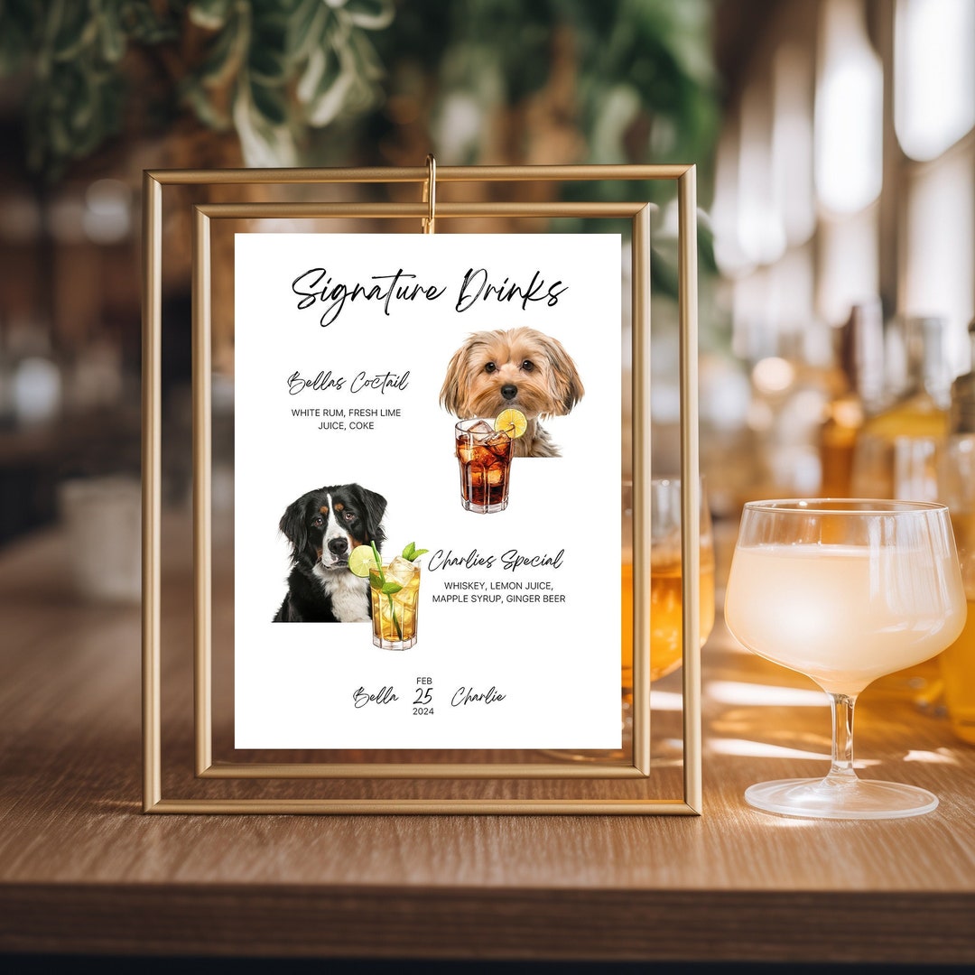 Signature Drink Sign Template, Signature Drink Wedding, Wedding Bar ...
