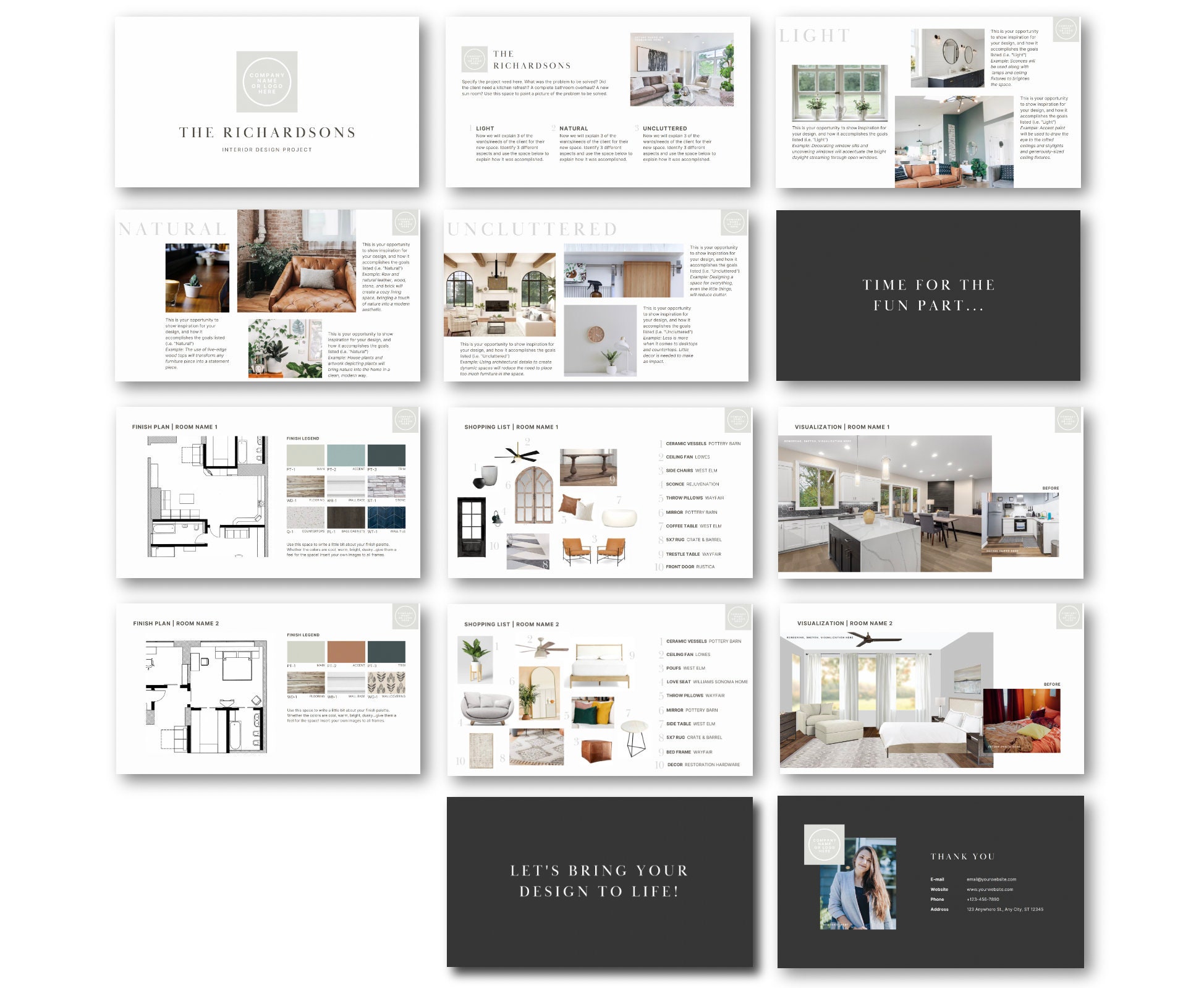 Interior Design Presentation Template | 14 Template Pages | Canva ...