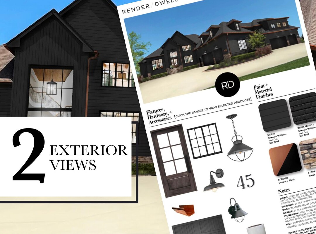 2 View Virtual Exterior Home Design Package Renderings, PDF With ...