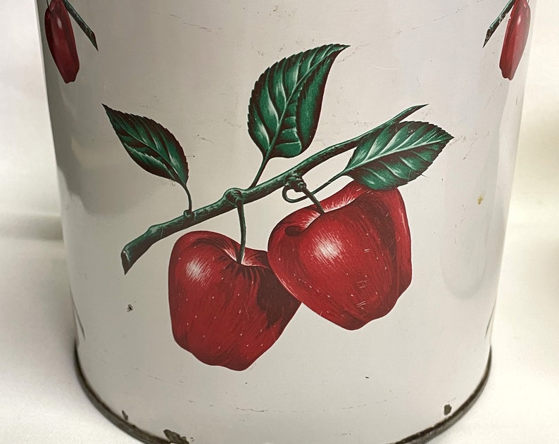 Vintage Farmhouse Canisters 1950s Metal Apple Canister - Etsy