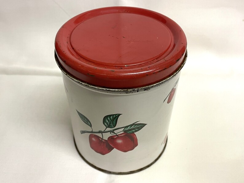 Vintage Farmhouse Canisters 1950s Metal Apple Canister - Etsy