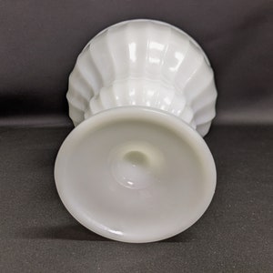 Vintage Milk Glass Fluted Compote - Large White Ribbed Urn Vase - Etsy