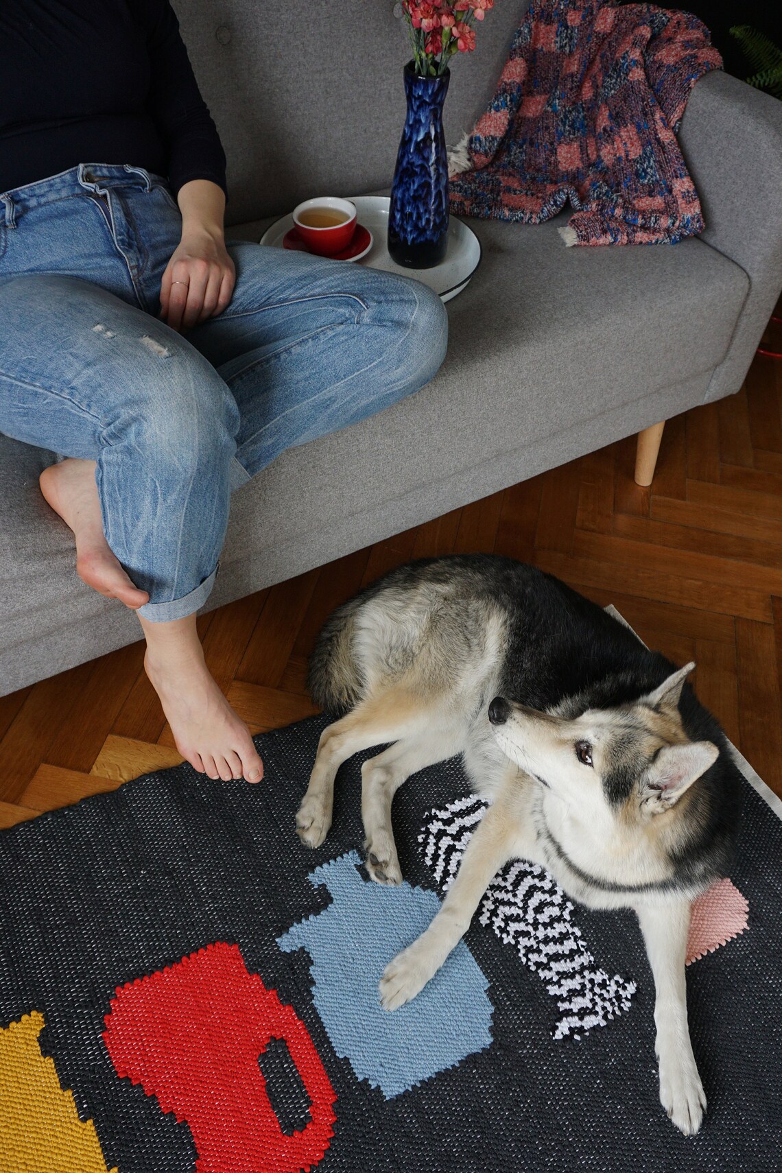 JUGS handwoven cotton rug wall rug wall textile weaving | Etsy
