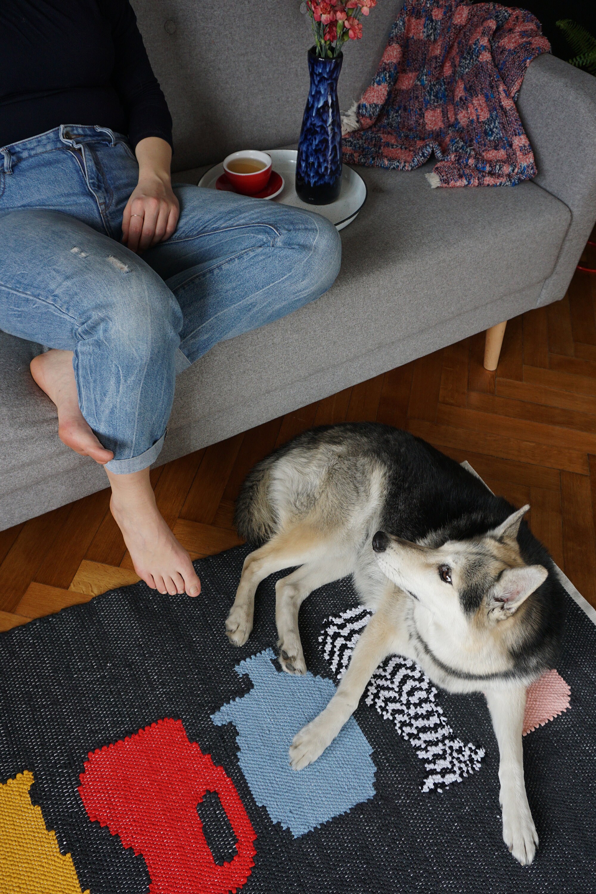 JUGS Handwoven Cotton Rug Wall Rug Wall Textile Weaving Recycled Cotton ...