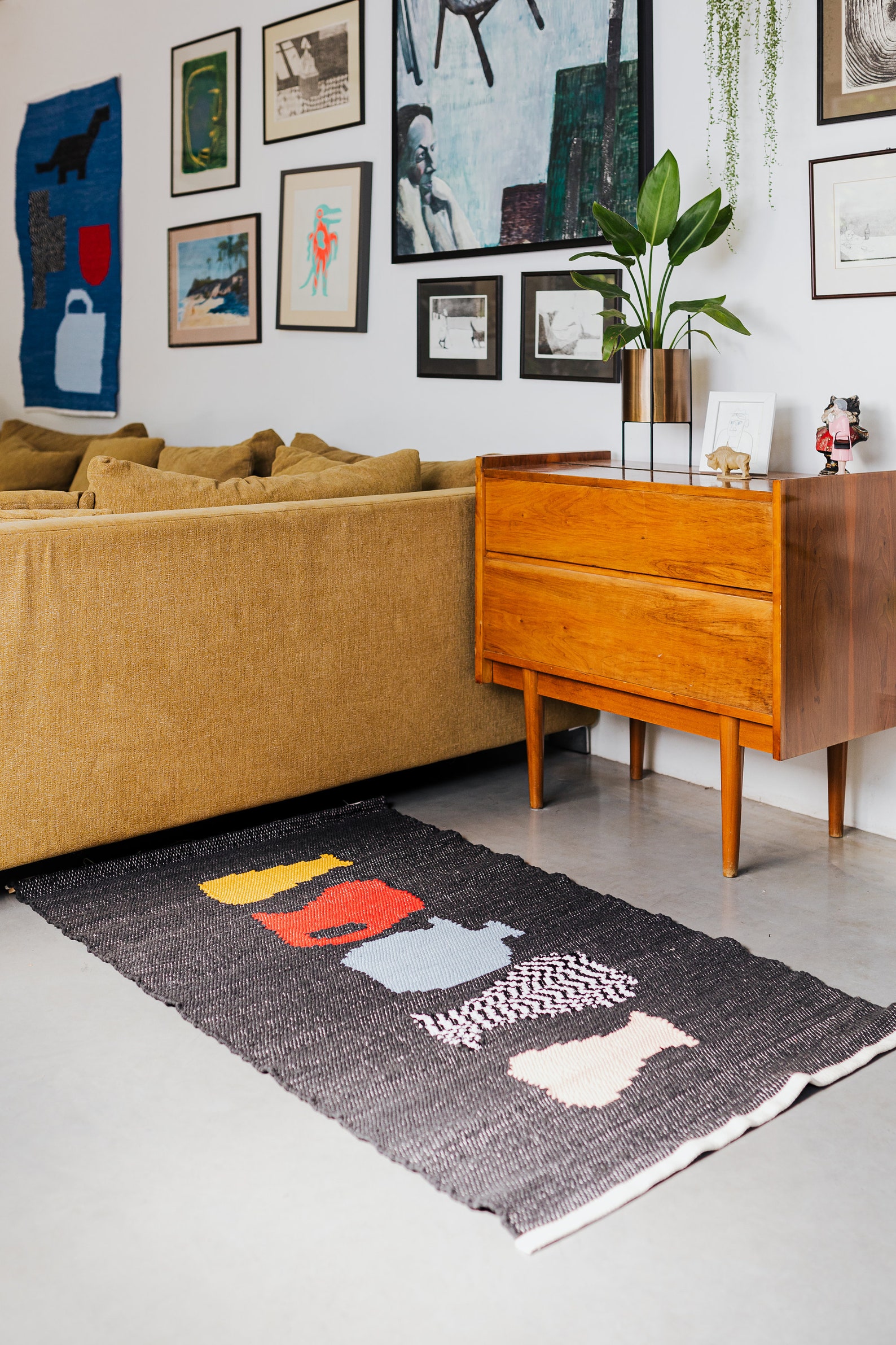 JUGS Handwoven Cotton Rug Wall Rug Wall Textile Weaving Recycled Cotton ...