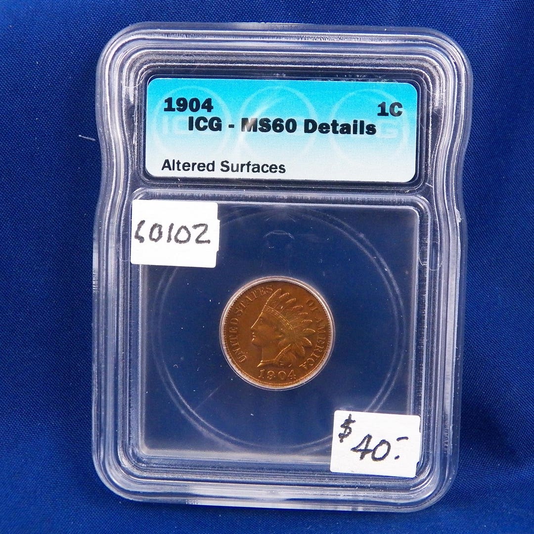 1904 Indian Head Wheat Penny, ICG MS 60 DTL, Graded in Holder, Copper ...