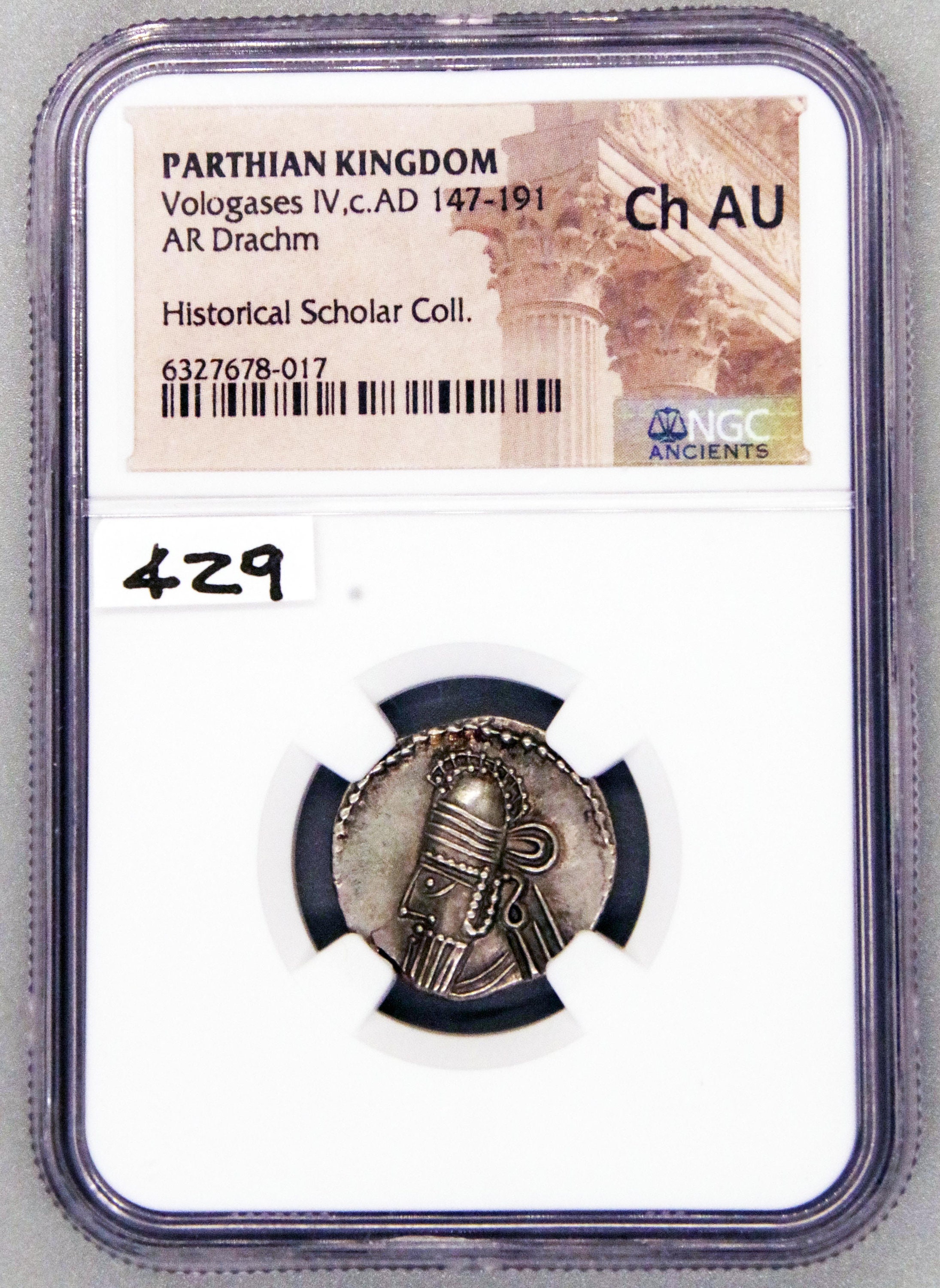 Parthian Kingdom NGC Choice Au Vologases IV Ad147-191 AR - Etsy