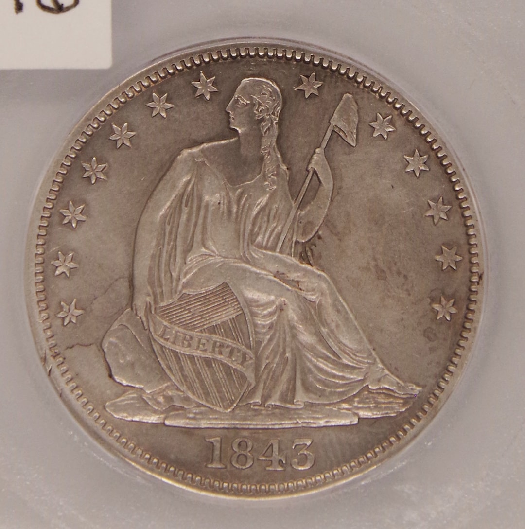 1843 Seated Liberty 50 Cent, ICG AU58 Detail, Almost Uncirculated ...