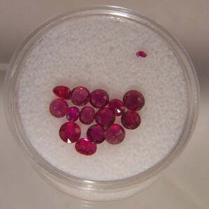 Natural, Rubies, 3mm, Deep Red, Gem Color,parcel, Round Cut, Faceted ...