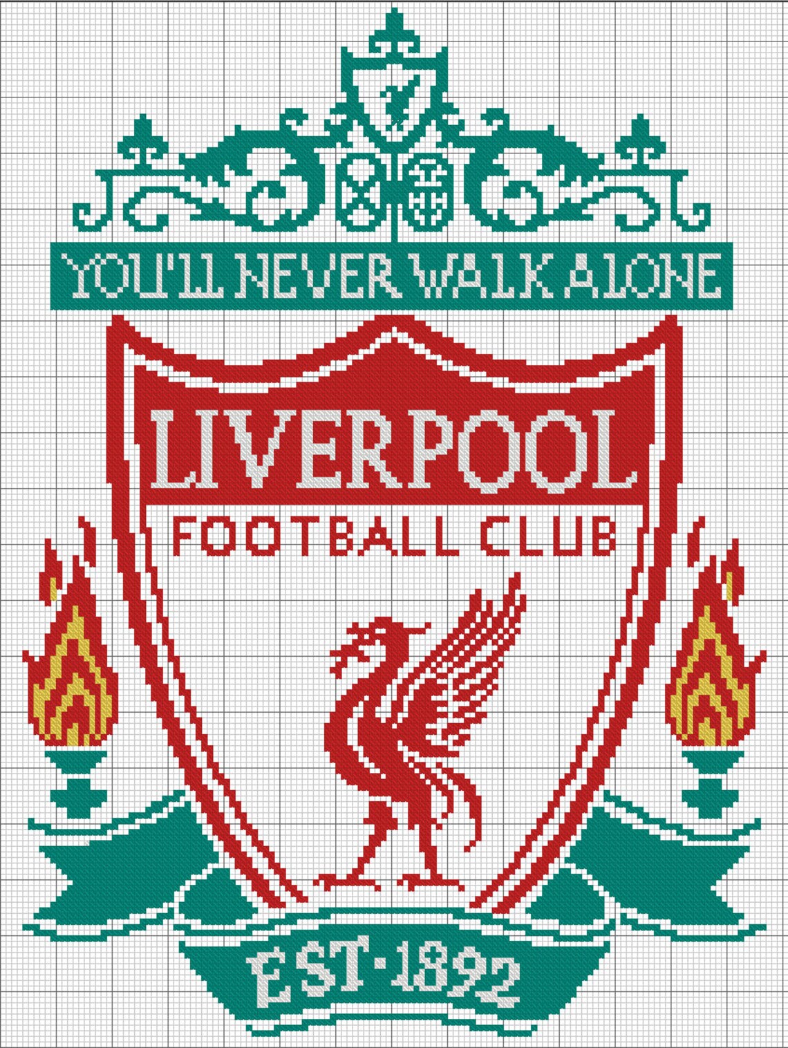 Liverpool Crest PATTERN ONLY - Etsy Norway