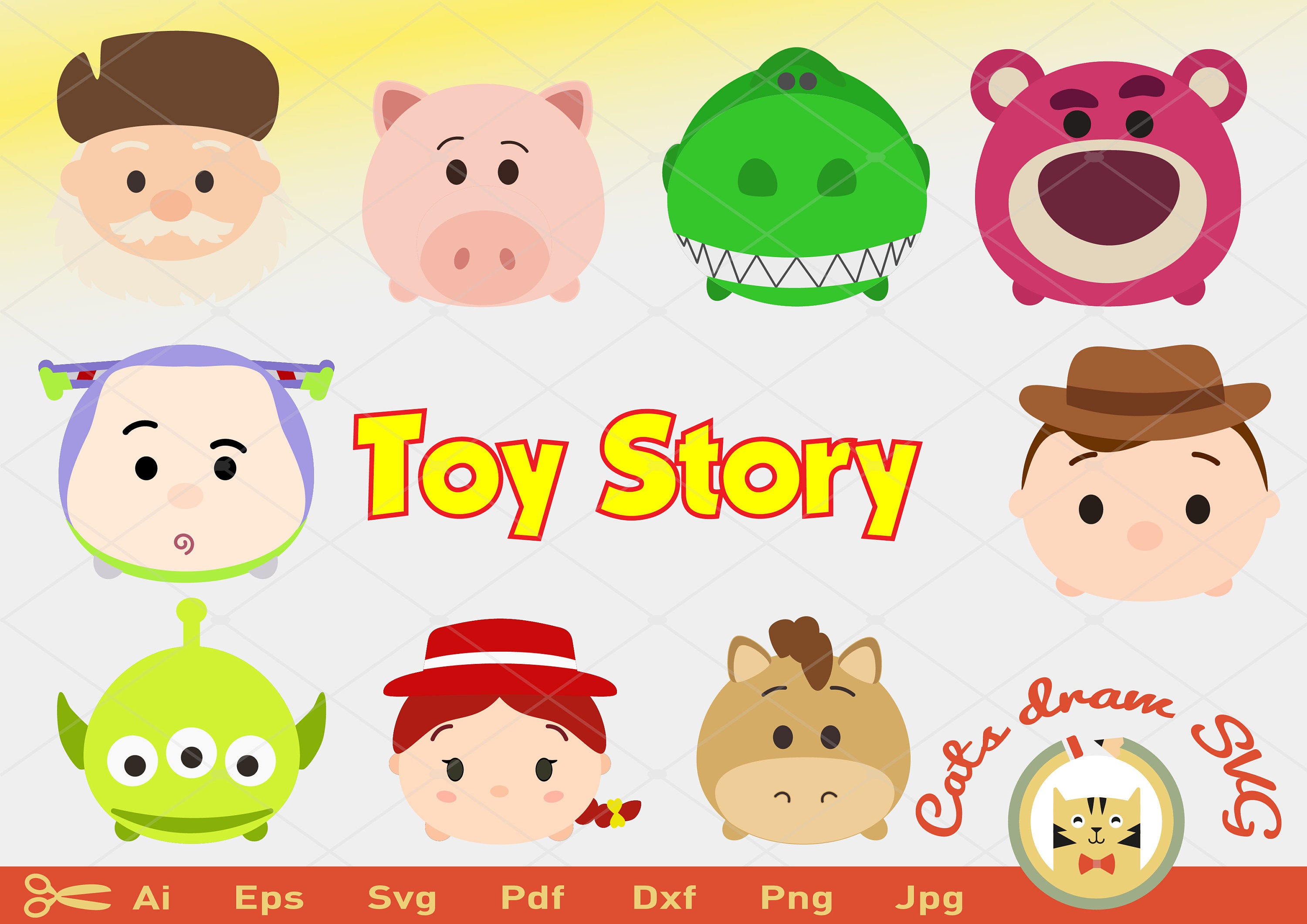 tsum tsum svg toy story svg woody svg Silhouette Stud | Etsy