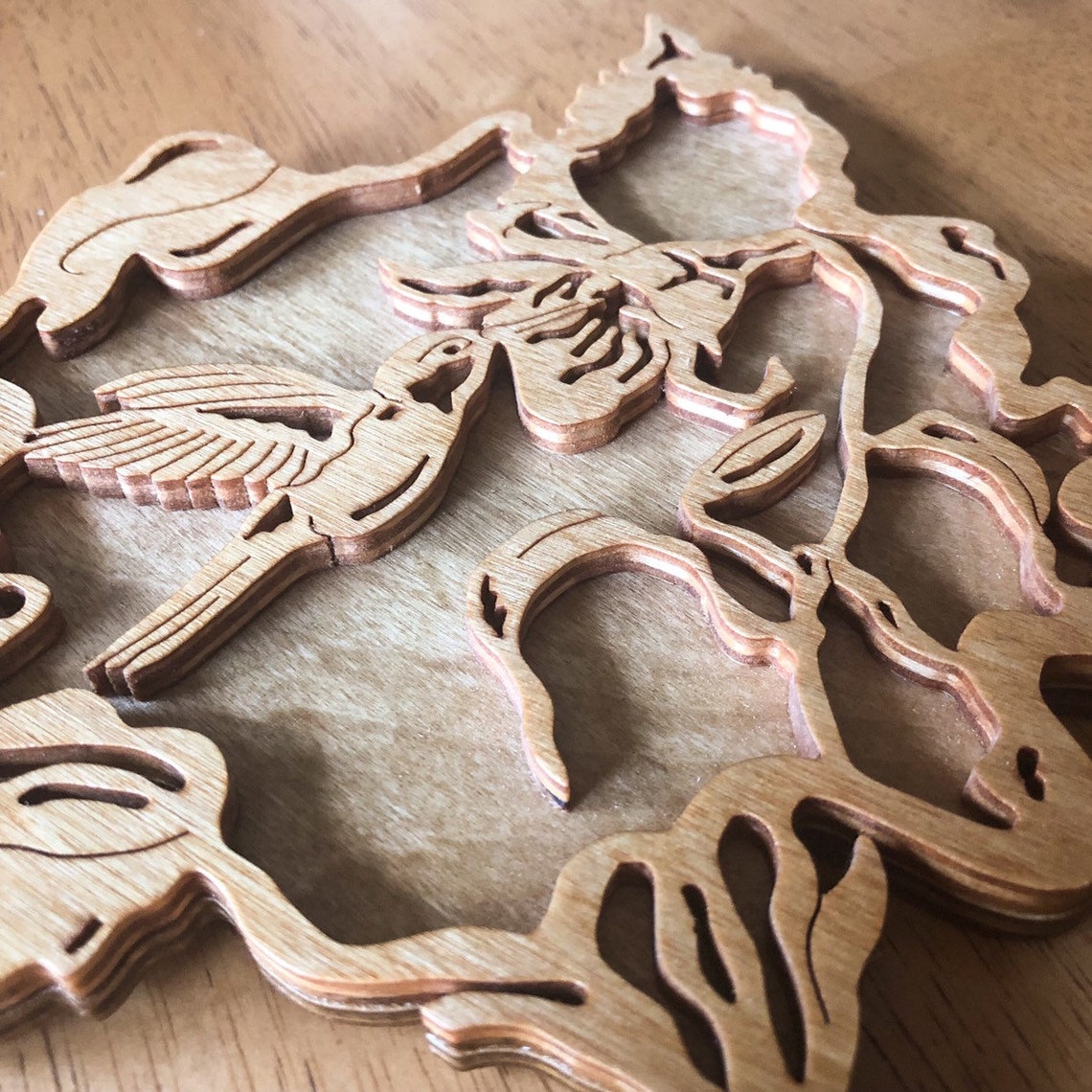 Small Fretwork Hummingbird&leaf Decor [free Shipping] - Etsy