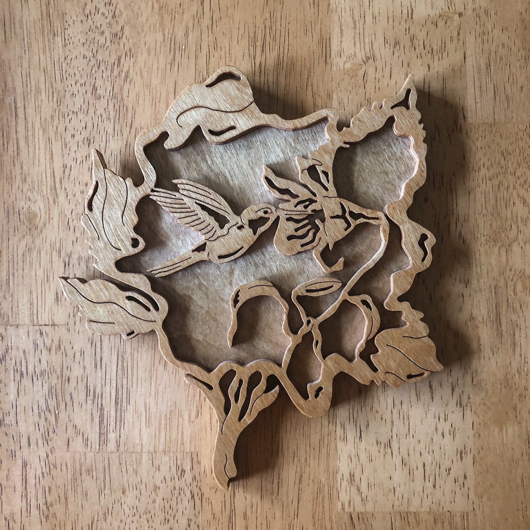 Small Fretwork Hummingbird&leaf Decor [free Shipping] - Etsy