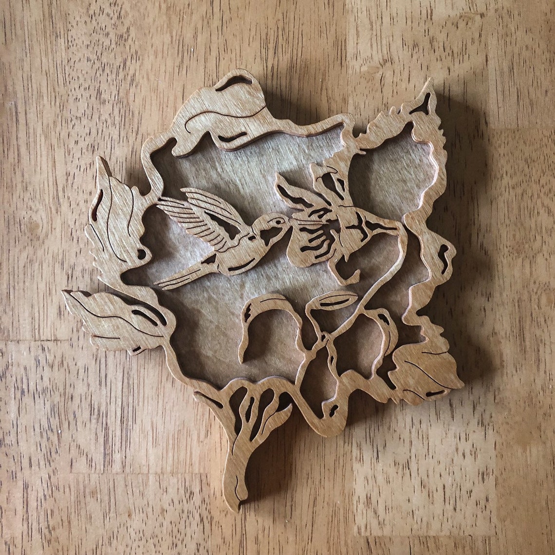 Small Fretwork Hummingbird&leaf Decor [free Shipping] - Etsy