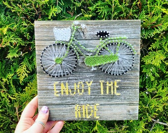 Bicycle String Art With Flower Basket - Etsy