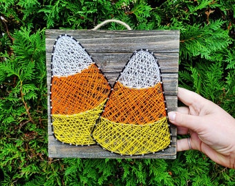Candy Corn String Art Fall Decor Halloween Fall String Art - Etsy