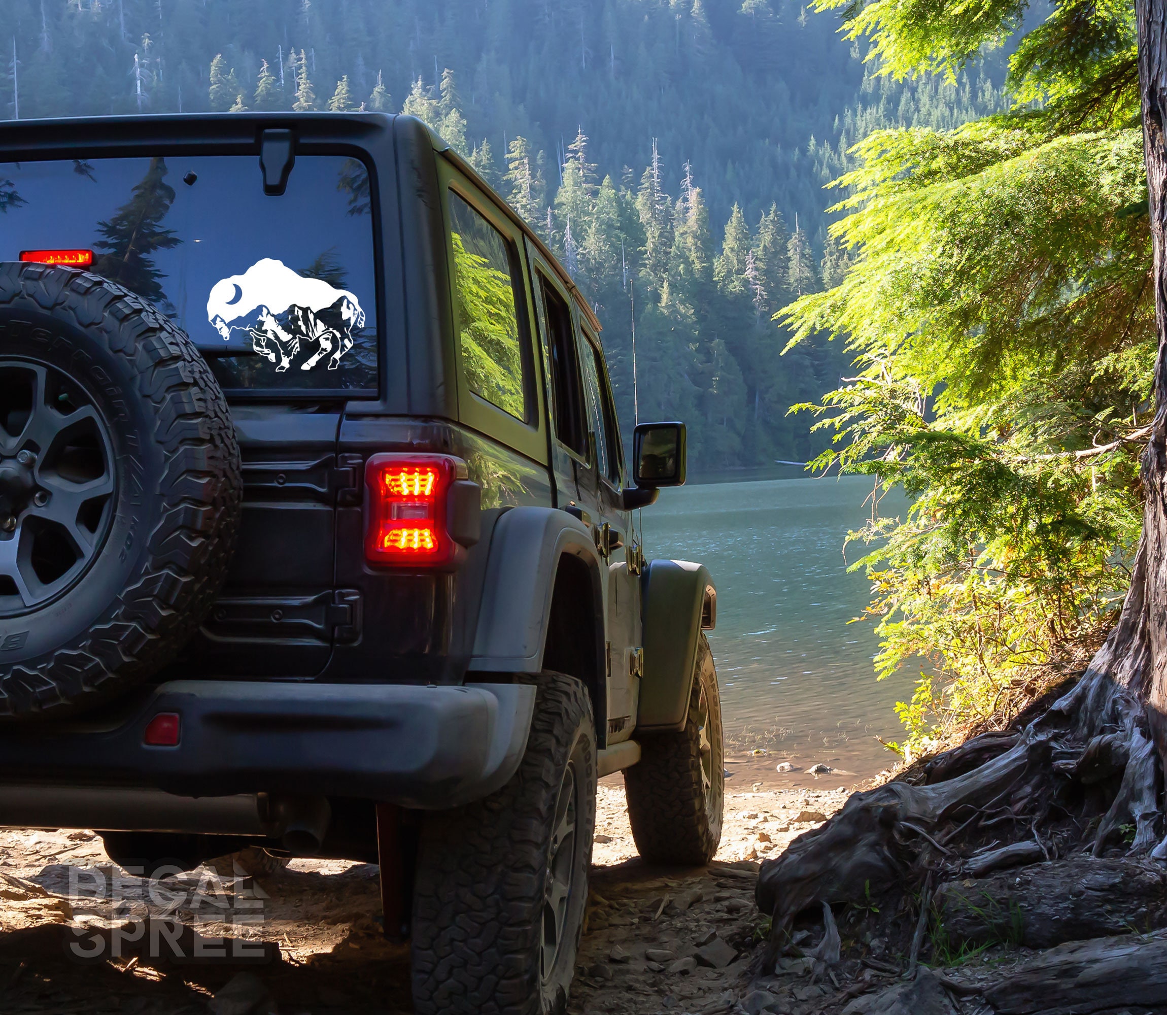 DECAL mountain Bison Vinyl Decal Mountain Decal Bison - Etsy