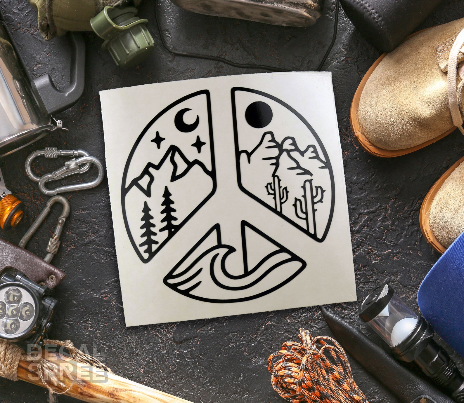 DECAL [elemental Peace] Vinyl Decal | Mountain Decal | Peace Decal ...