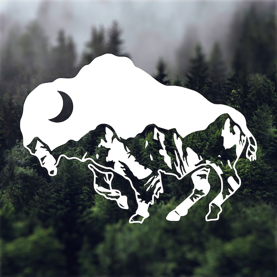 DECAL Mountain Bison Vinyl Decal Mountain Decal Bison | Etsy