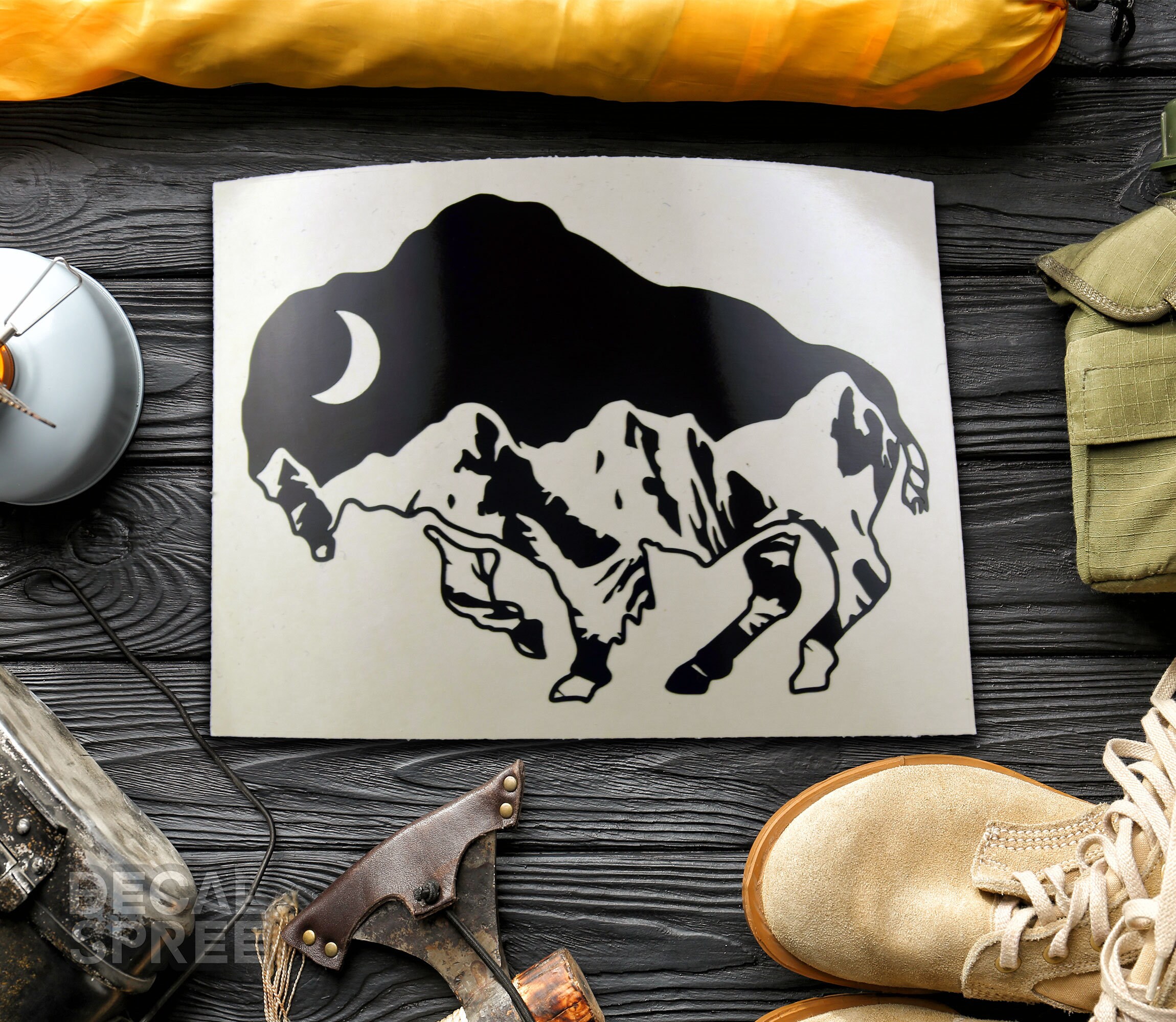 DECAL mountain Bison Vinyl Decal Mountain Decal Bison - Etsy