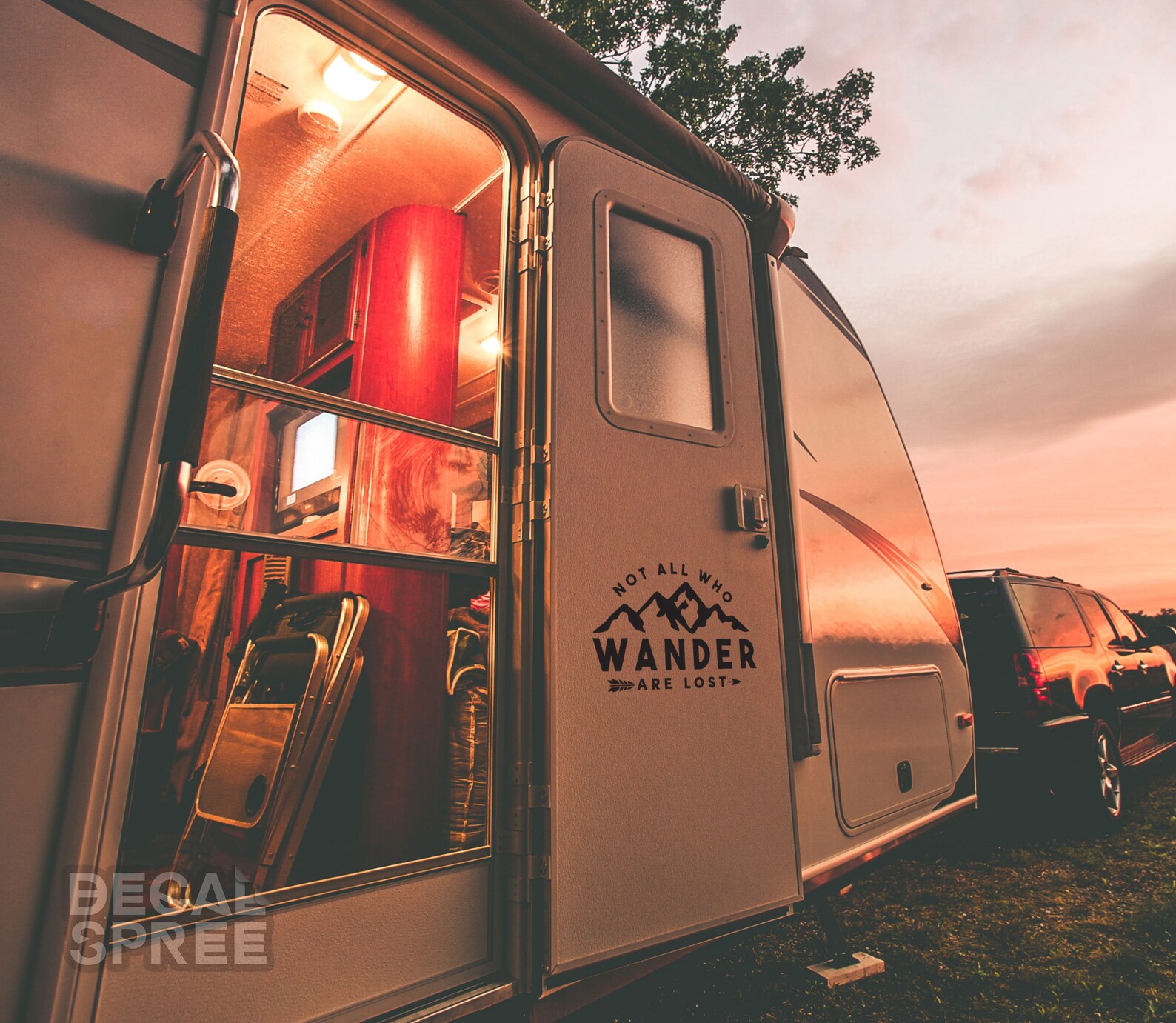 DECAL [wander] Vinyl Decal | Adventure Decal | Mountain Decal | Car ...