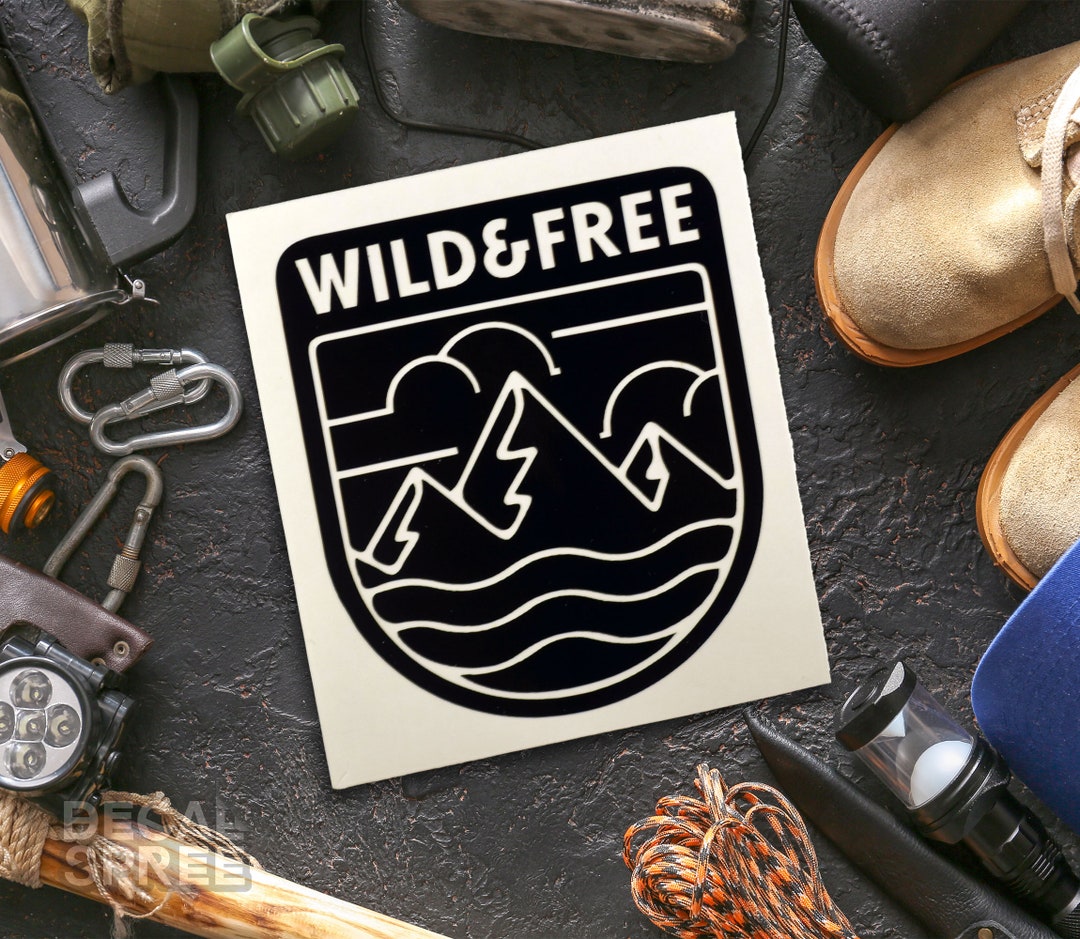 DECAL [wild & Free] Vinyl Decal | Nature Decal | Adventure Decal | Car ...