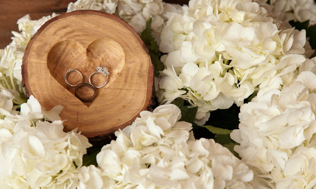 Heart Shaped Ring Tray for Rustic Woodsy Wedding Handmade From a Pine ...