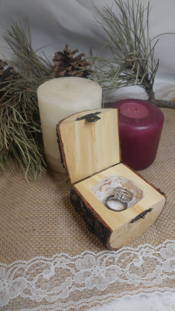 Ring Tray Box for Rustic Woodsy Wedding Handmade from a Pine | Etsy