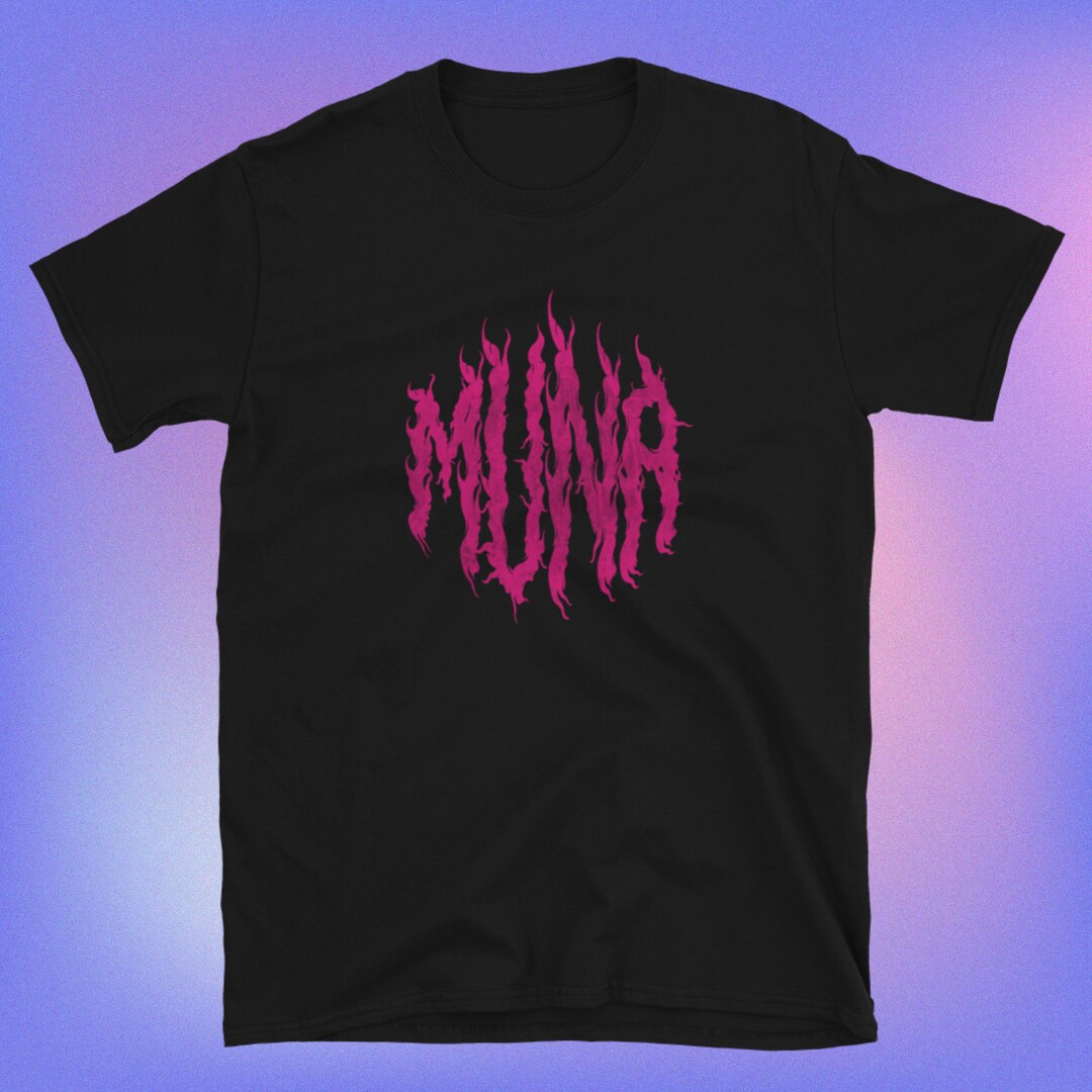 MUNA Metal Font Pink Short-sleeve T-shirt - Etsy