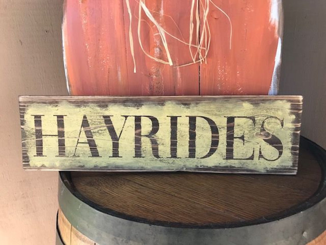 Hayrides Sign 20 Inch Rustic Hayrides Sign Farmhouse Sign - Etsy