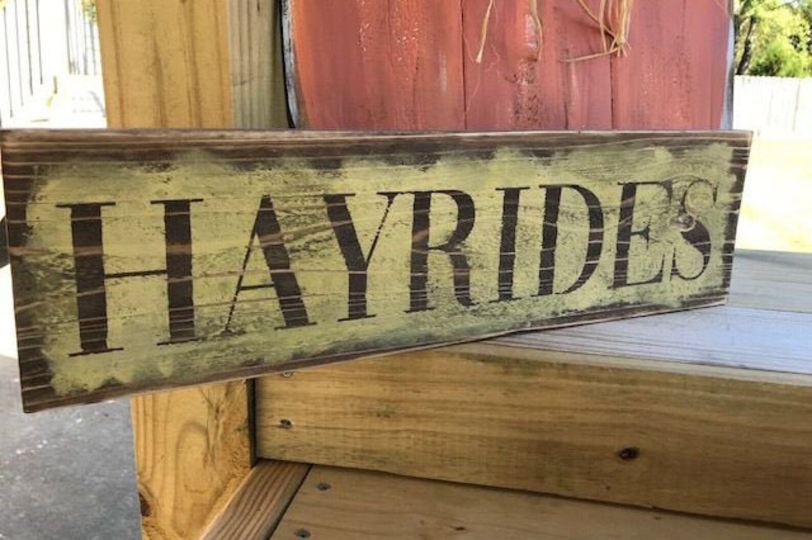 Hayrides Sign 20 Inch Rustic Hayrides Sign Farmhouse Sign - Etsy