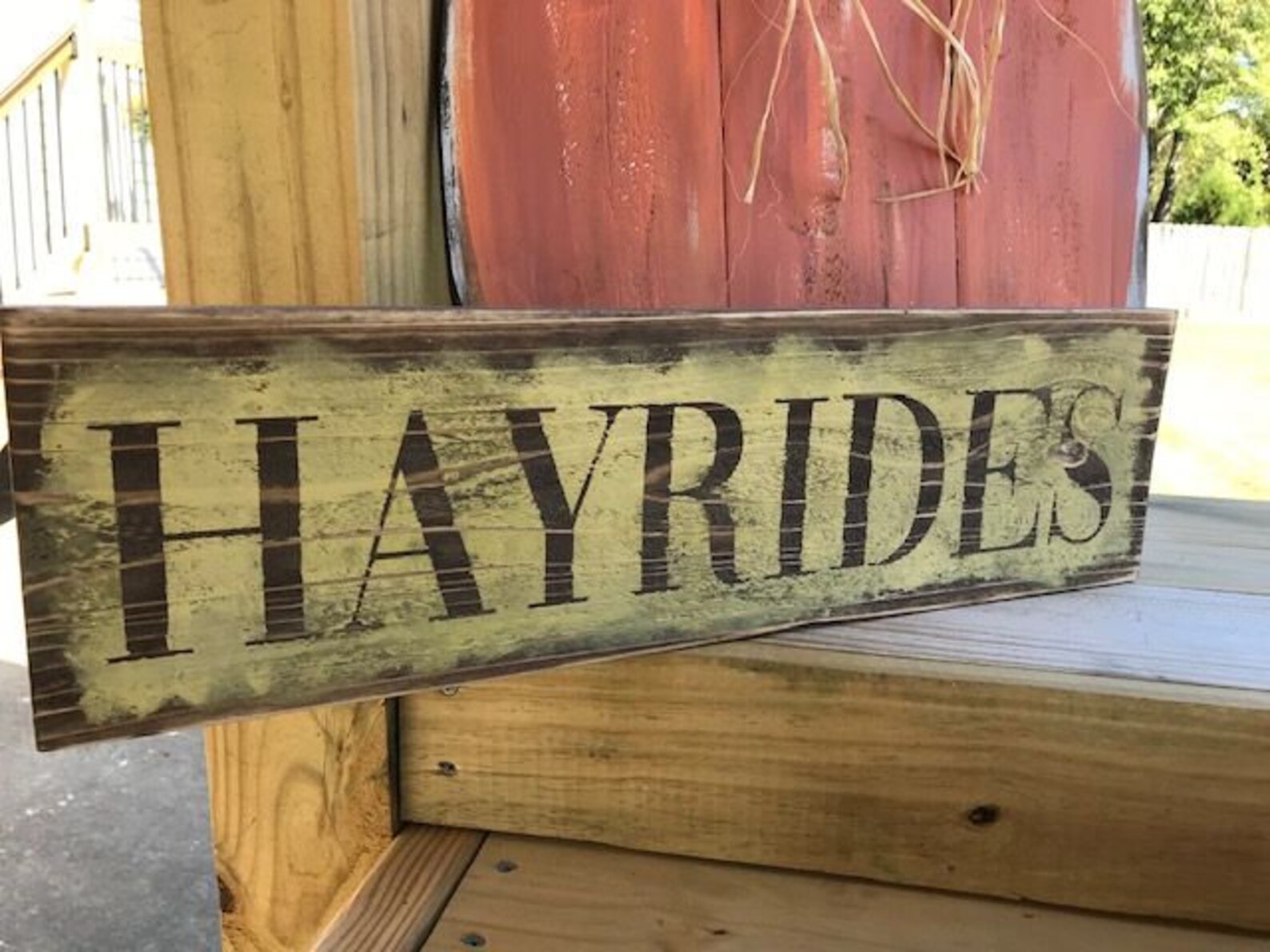 Hayrides Sign 20 Inch Rustic Hayrides Sign Farmhouse Sign - Etsy