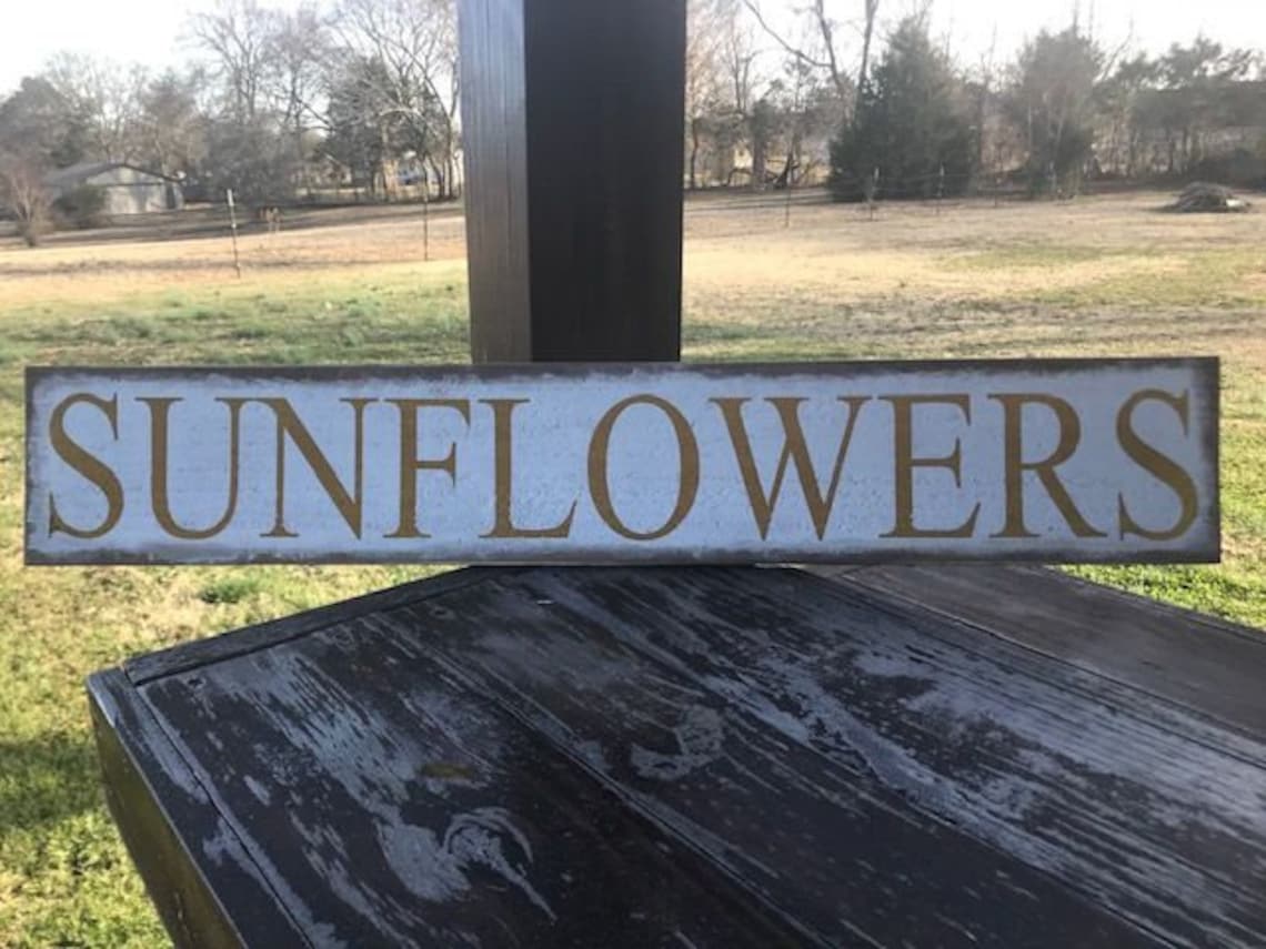 Sunflower Sign Rustic Sunflower Farmhouse Decor Sunflower - Etsy