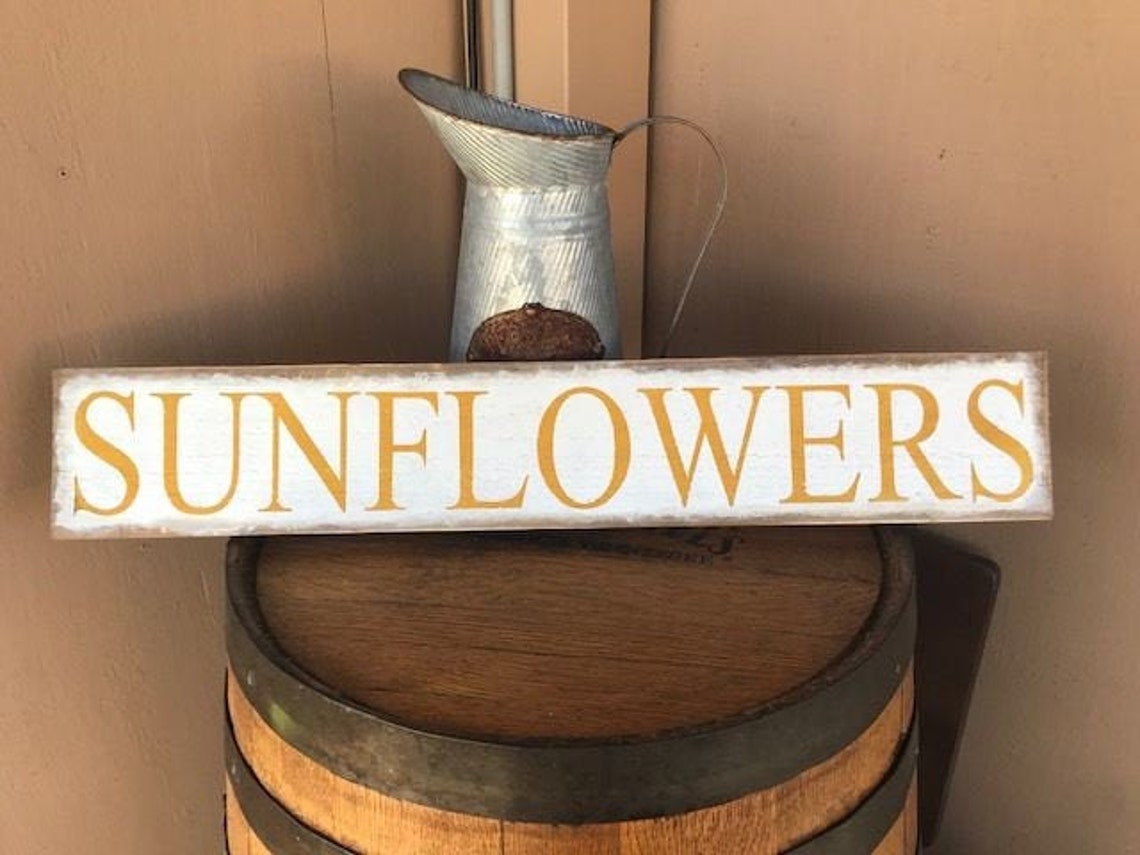 Sunflower Sign Rustic Sunflower Farmhouse Decor Sunflower - Etsy