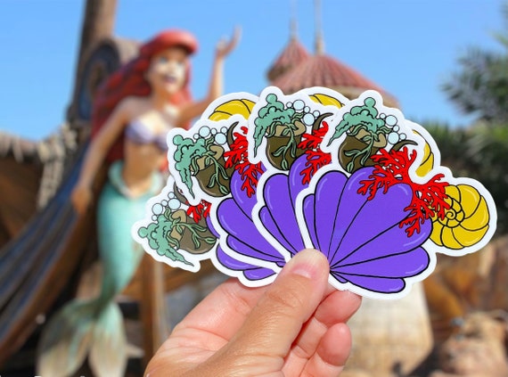 Mermaid Mickey Ariel Shell Sticker Laptop Bullet Journal - Etsy