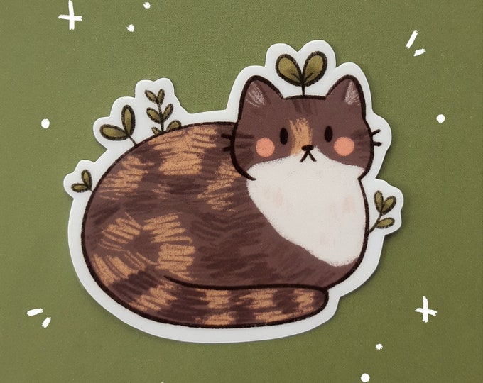 Sprout Cat Vinyl Sticker - Etsy