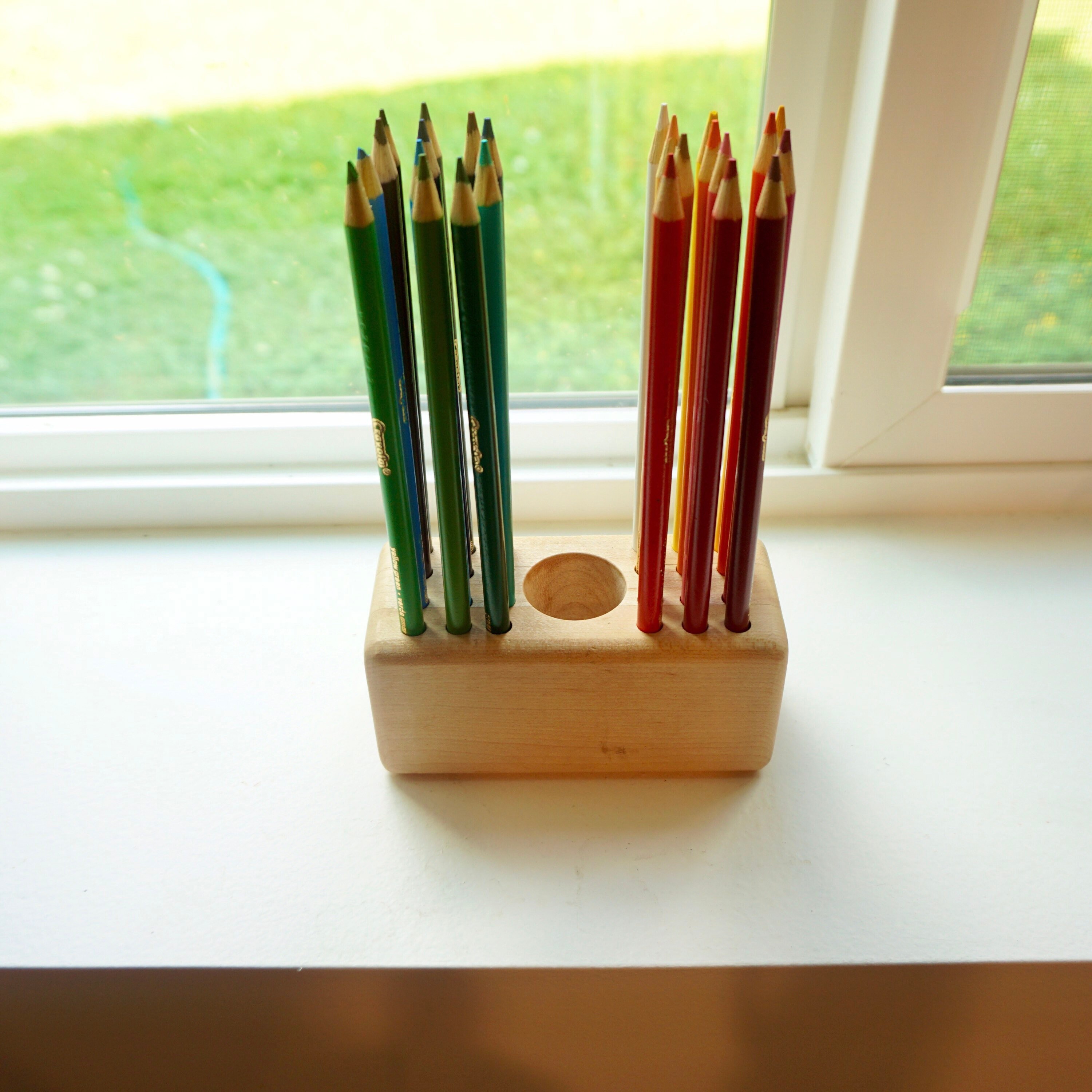 Colored Pencil Holder and Display Solid Maple Handcrafted - Etsy