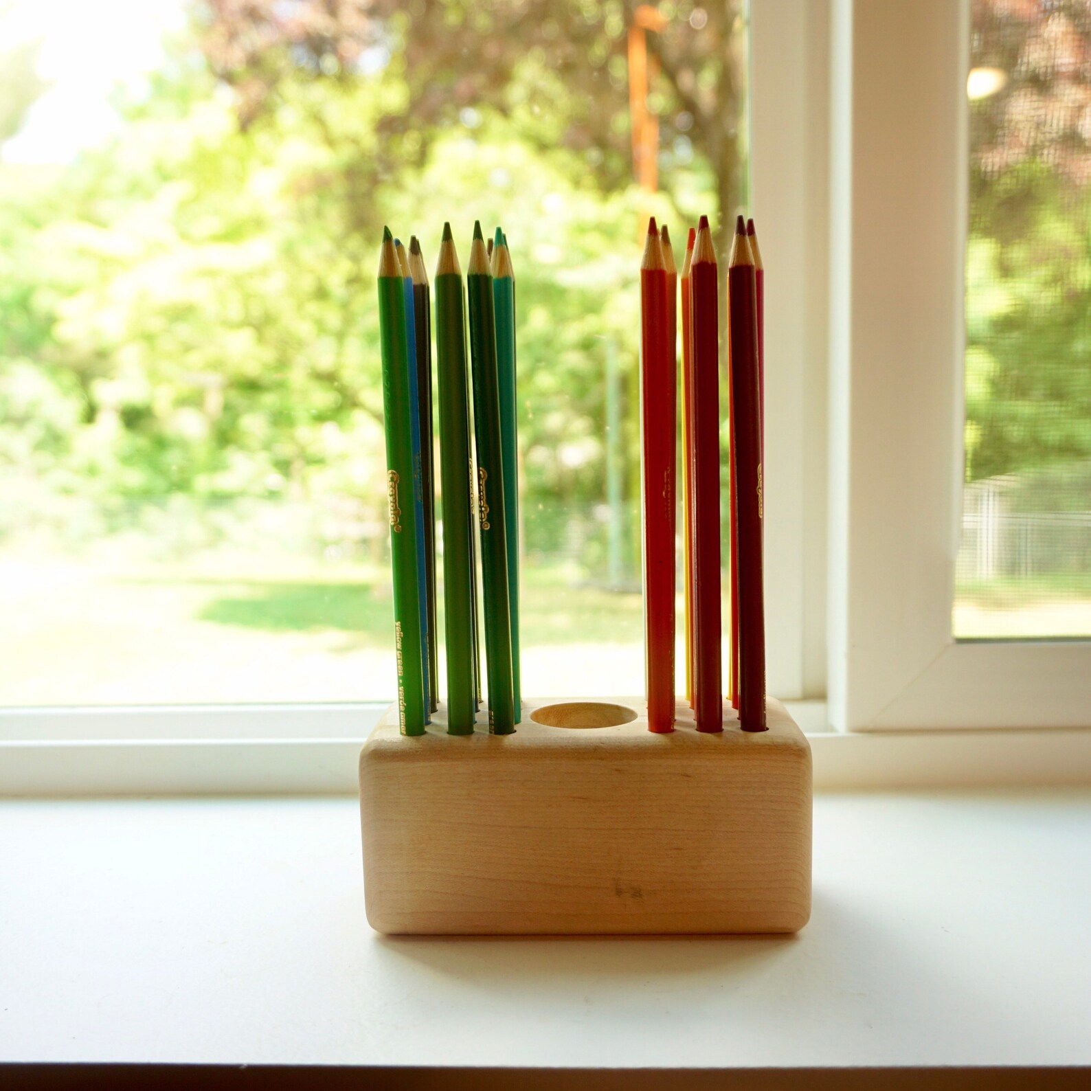 Colored Pencil Holder and Display Solid Maple Handcrafted - Etsy