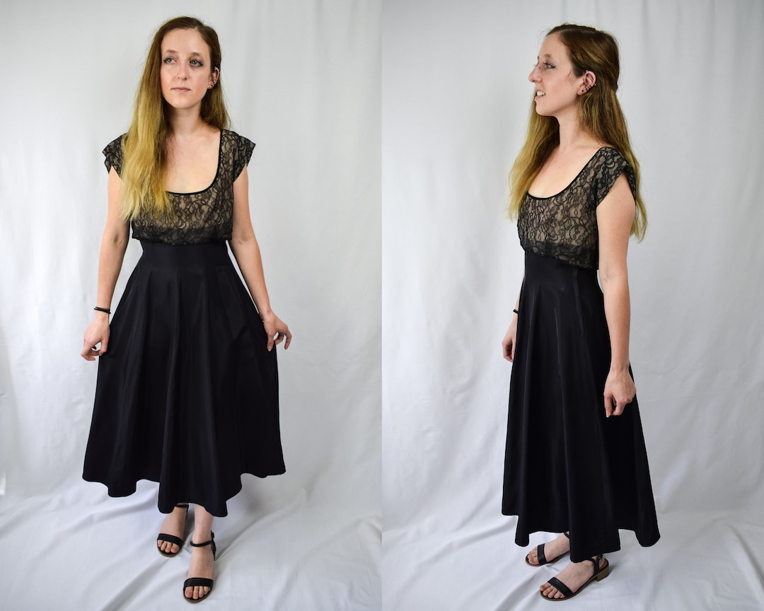 1940s Lace Evening Gown // 40s Formal Gown // 1940s Nipped Waist ...