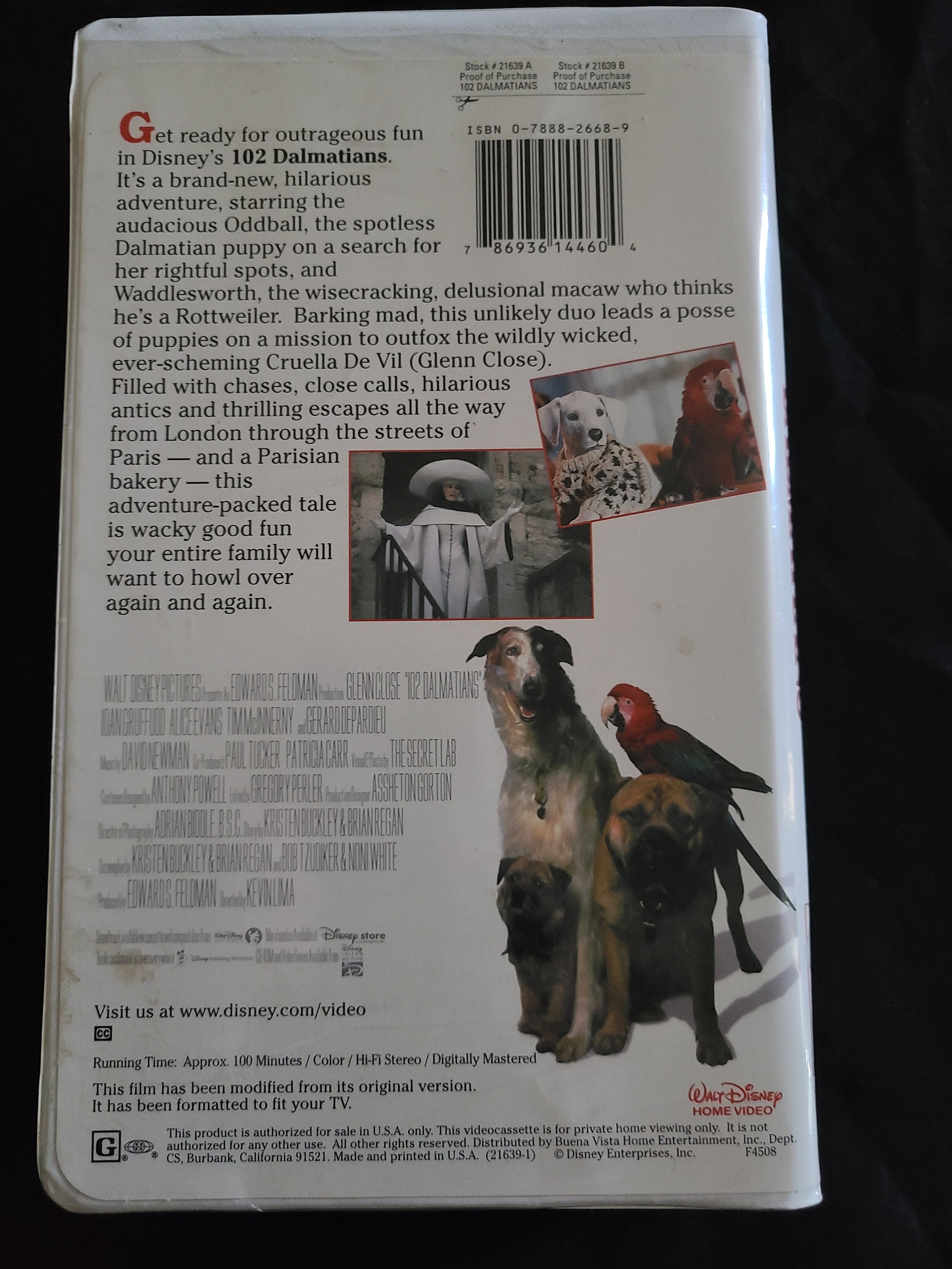 Disney 102 Dalmatians Glen Close Vhs - Etsy