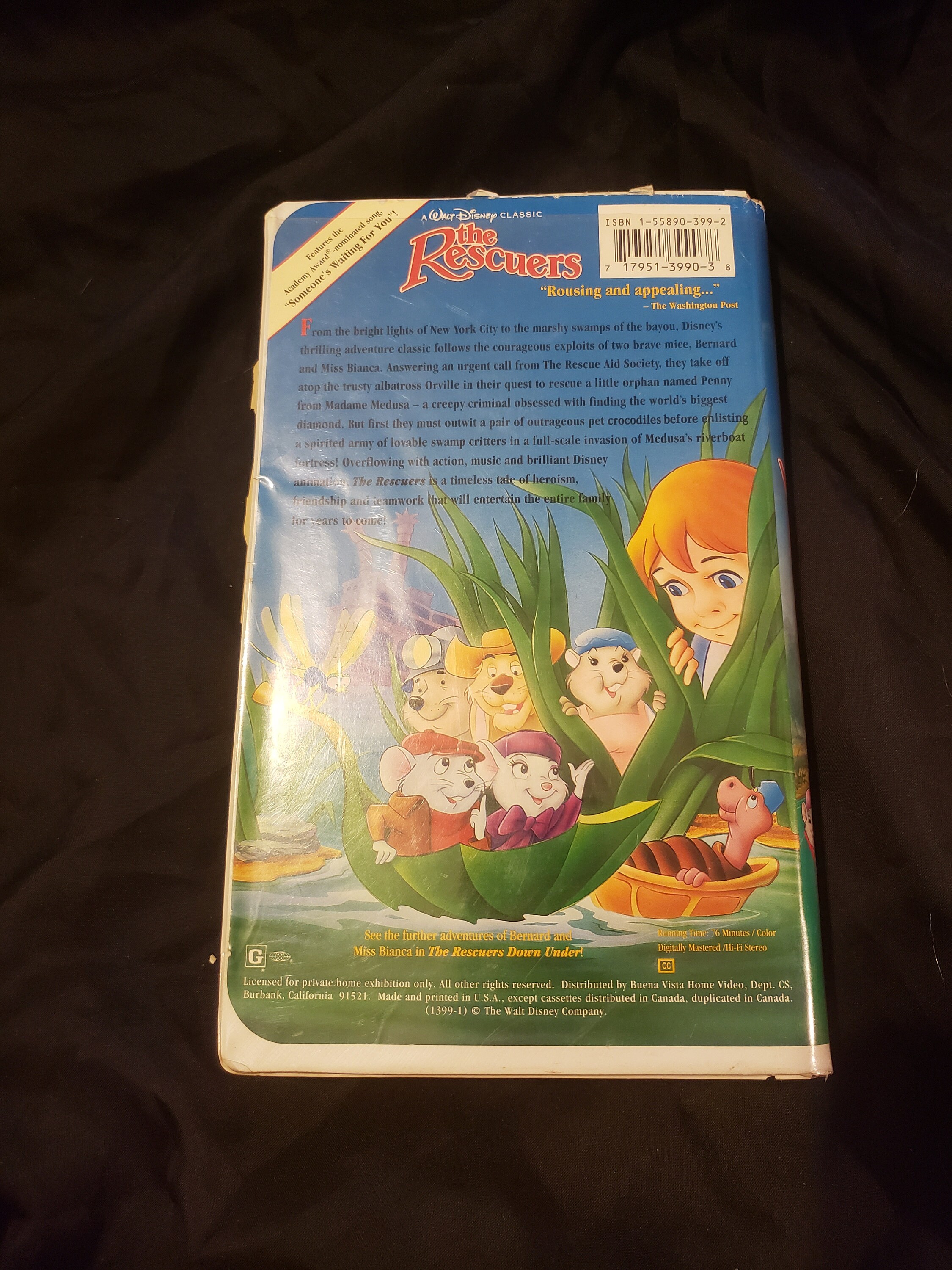 Disney the Rescuers Vintage Vhs - Etsy