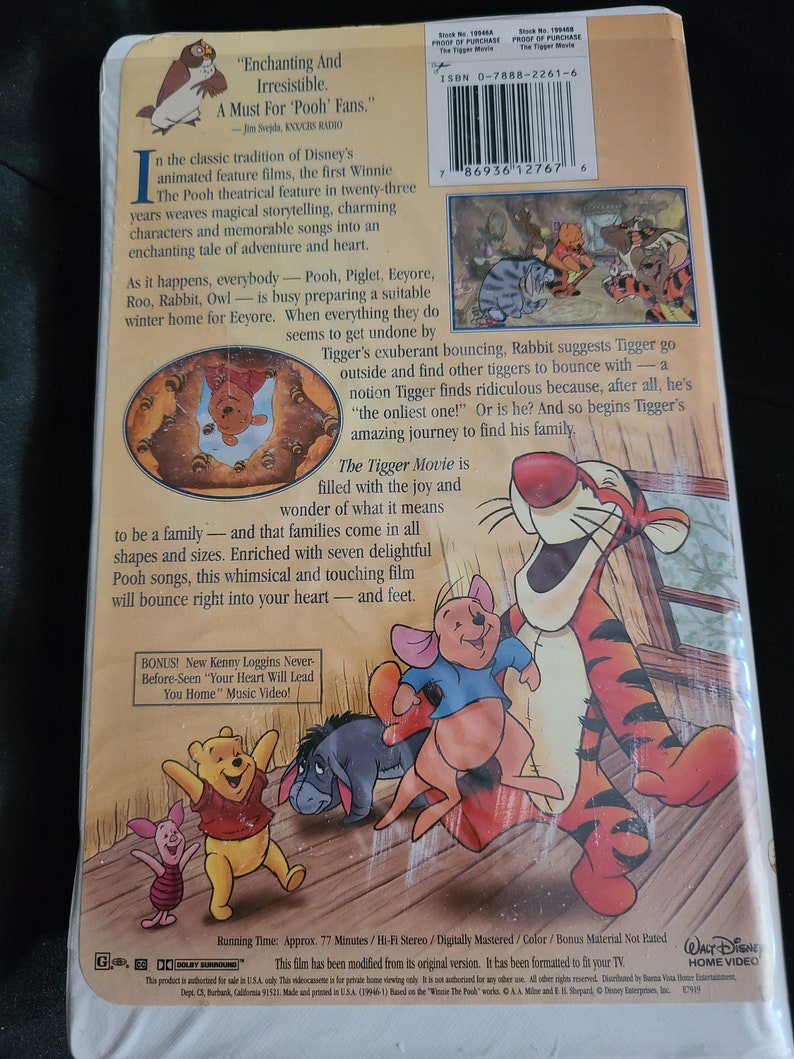 Disney the Tigger Movie Vintage Vhs - Etsy